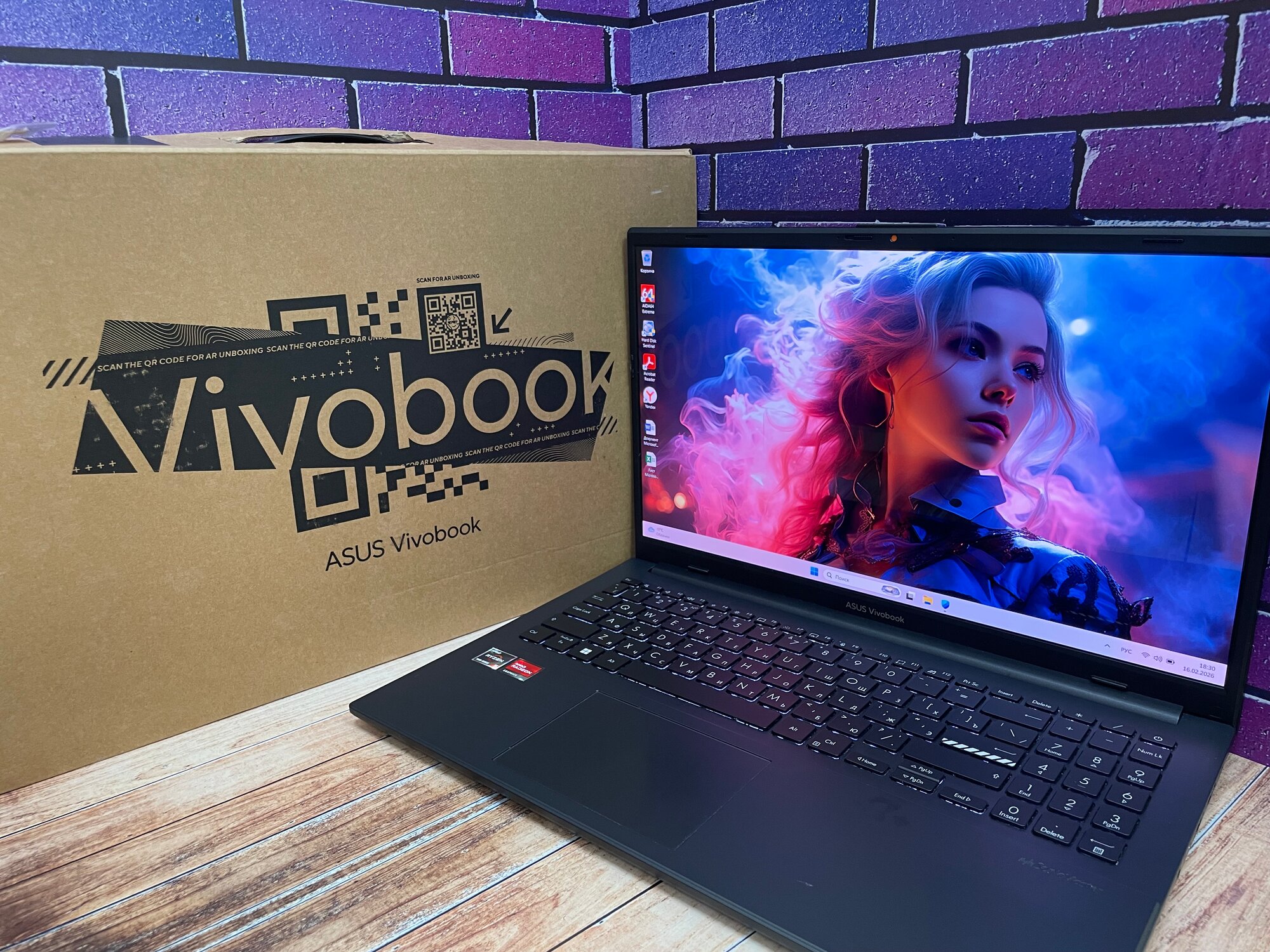 Ноутбук Asus VivoBook Go 15 E1504FA-L1851W 15.6"/OLED/1920x1080/AMD Ryzen 5 7520U/Radeon 610m/16Gb/SSD 512Gb/Windows 11