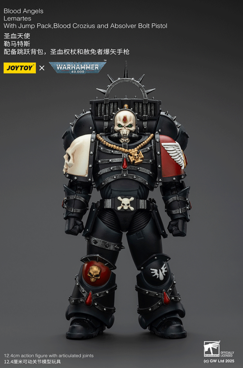 Фигурка JOYTOY Warhammer 40000 Blood Angel Lemates Equipped with Jump Backpack, Blood Scepter and Absoluter Burst Pistol