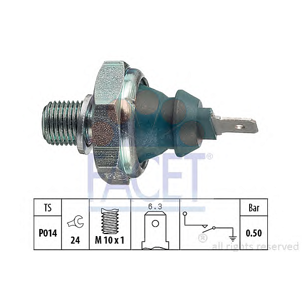 FACET 7.0138 (030919081B / 030919081C) датчик давления масла\ VW Golf (Гольф) 1.4i 16v 97 / lupo 1.0 98 / Polo (Поло) 1.0-1.6i