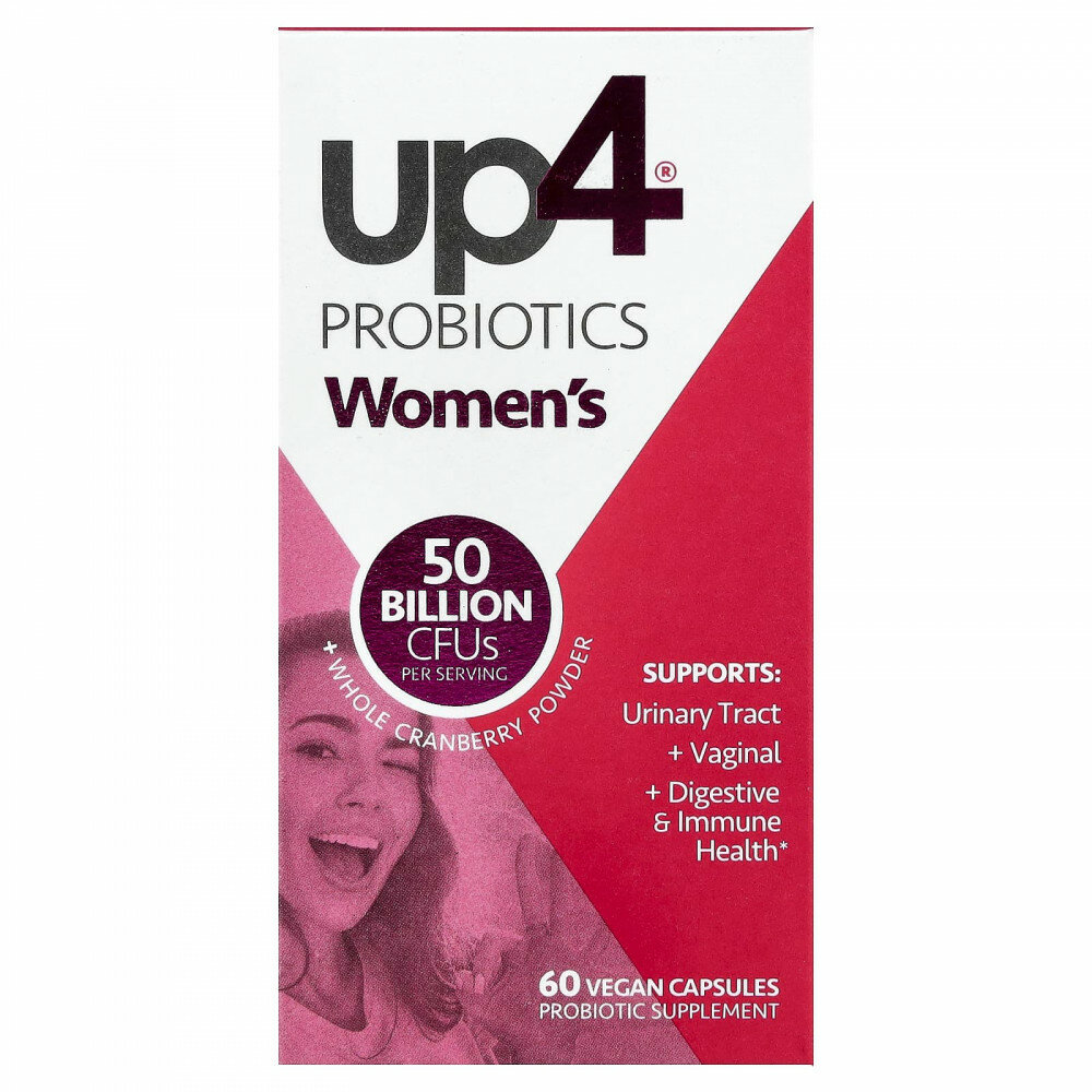 Up4, пробиотики для женщин, 60 веганских капсул