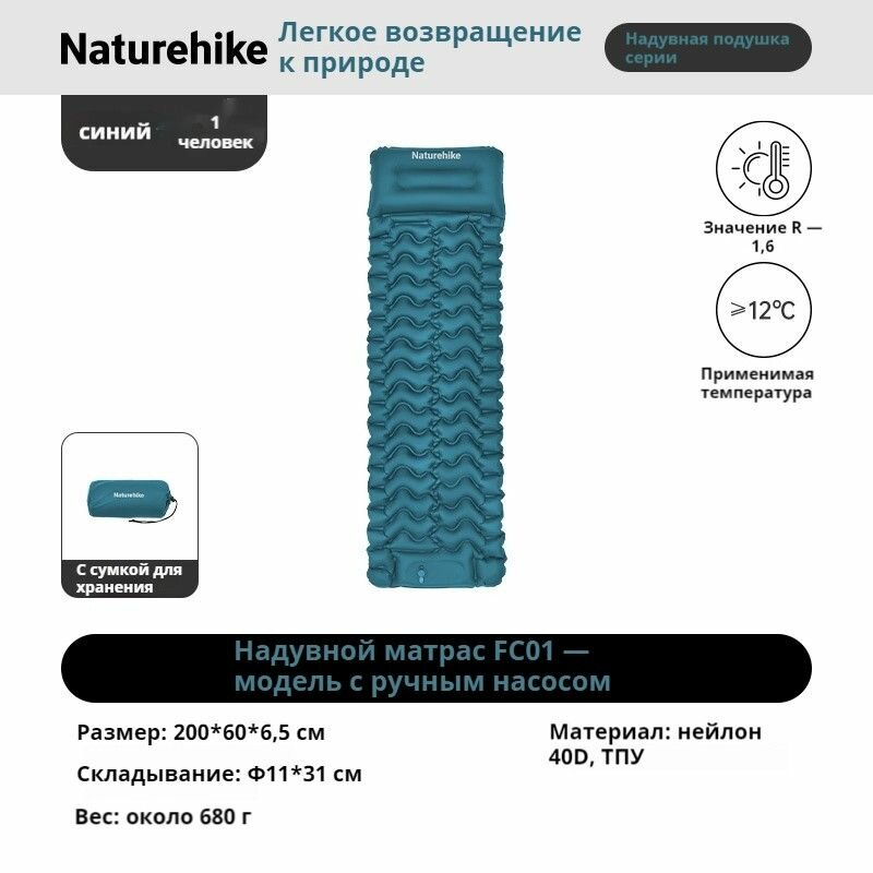 Naturehike Коврик надувной туристический CNK2550WS019