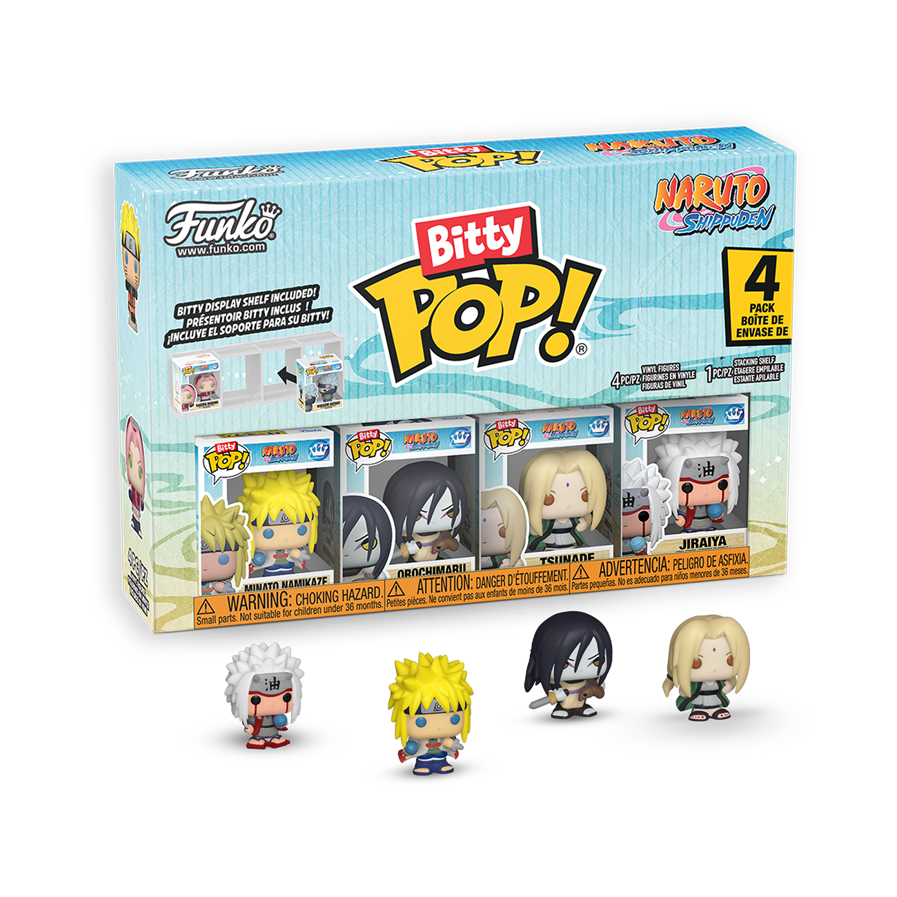 Набор фигурок Funko POP! Bitty Naruto: Shippuden 89864 Цунаде, Минато Намикадзе, Орочимару и Джирайя, 4 шт
