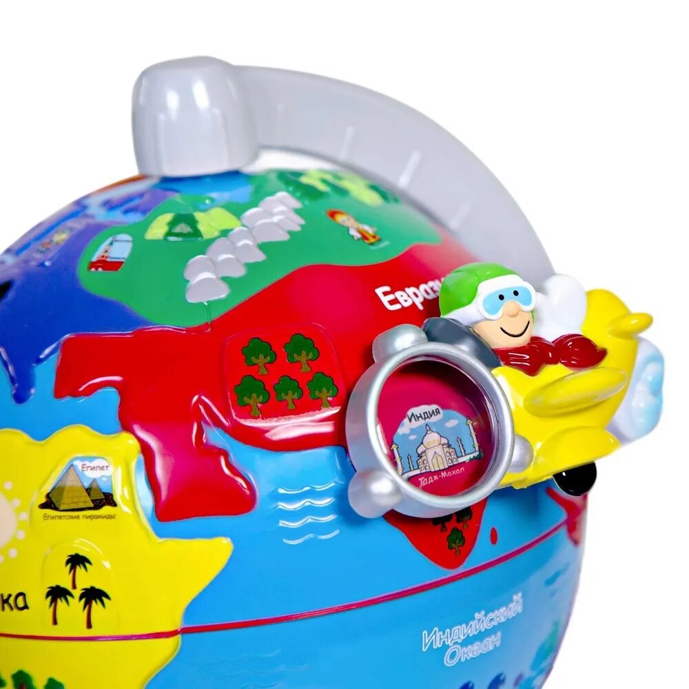Обучающий глобус VTech Яркий полет для детей с 27 мелодиями, интерактивный, зоогеографический — фото 1