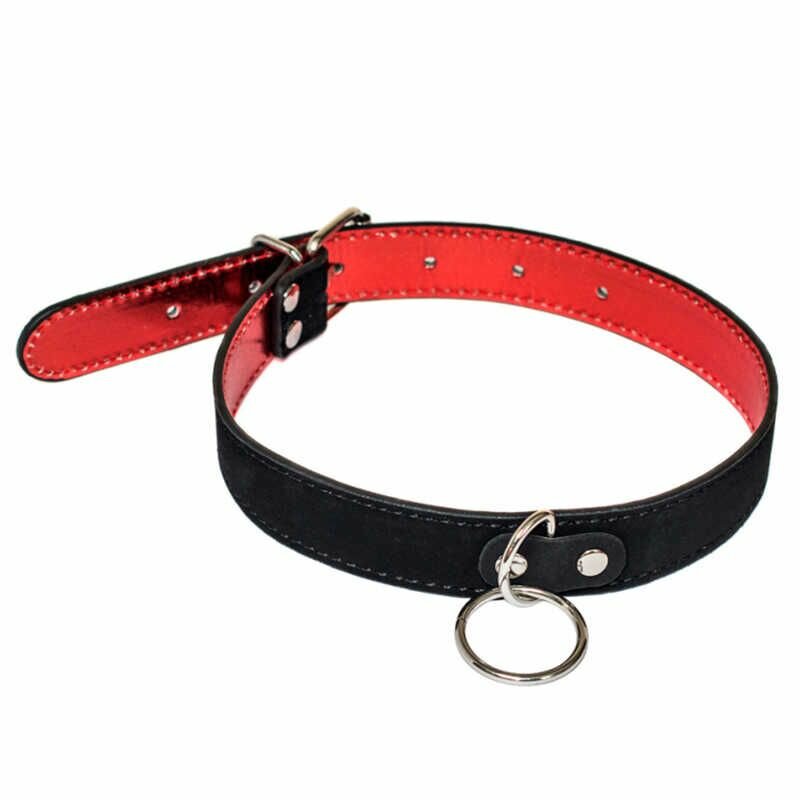 Черный регулируемый ошейник «Party Hard Cabaret» с кольцом для поводка, Lola Games