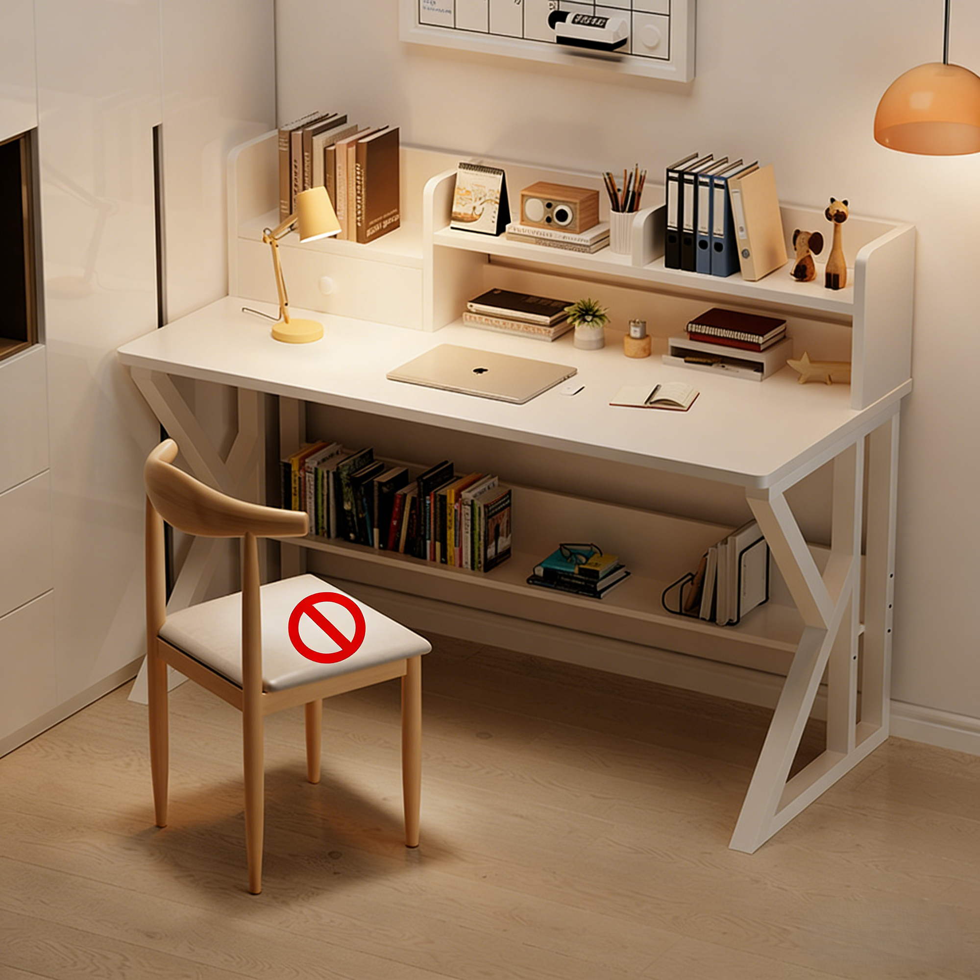 Письменный стол белый 100х60х102 см, с полкой и надставкой, для работы и учебы