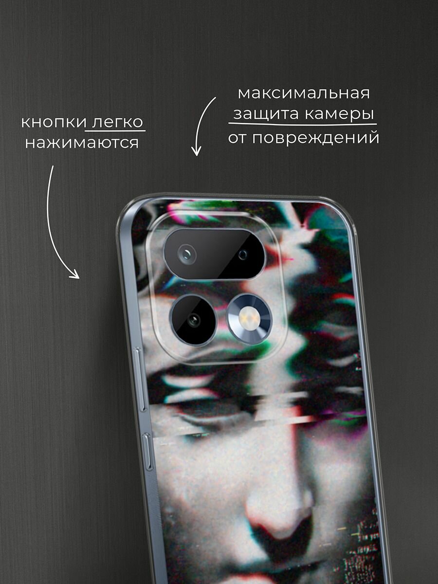 Силиконовый чехол на Realme 16 Pro / Реалме 16 Про с принтом Glitch Art — фото 1