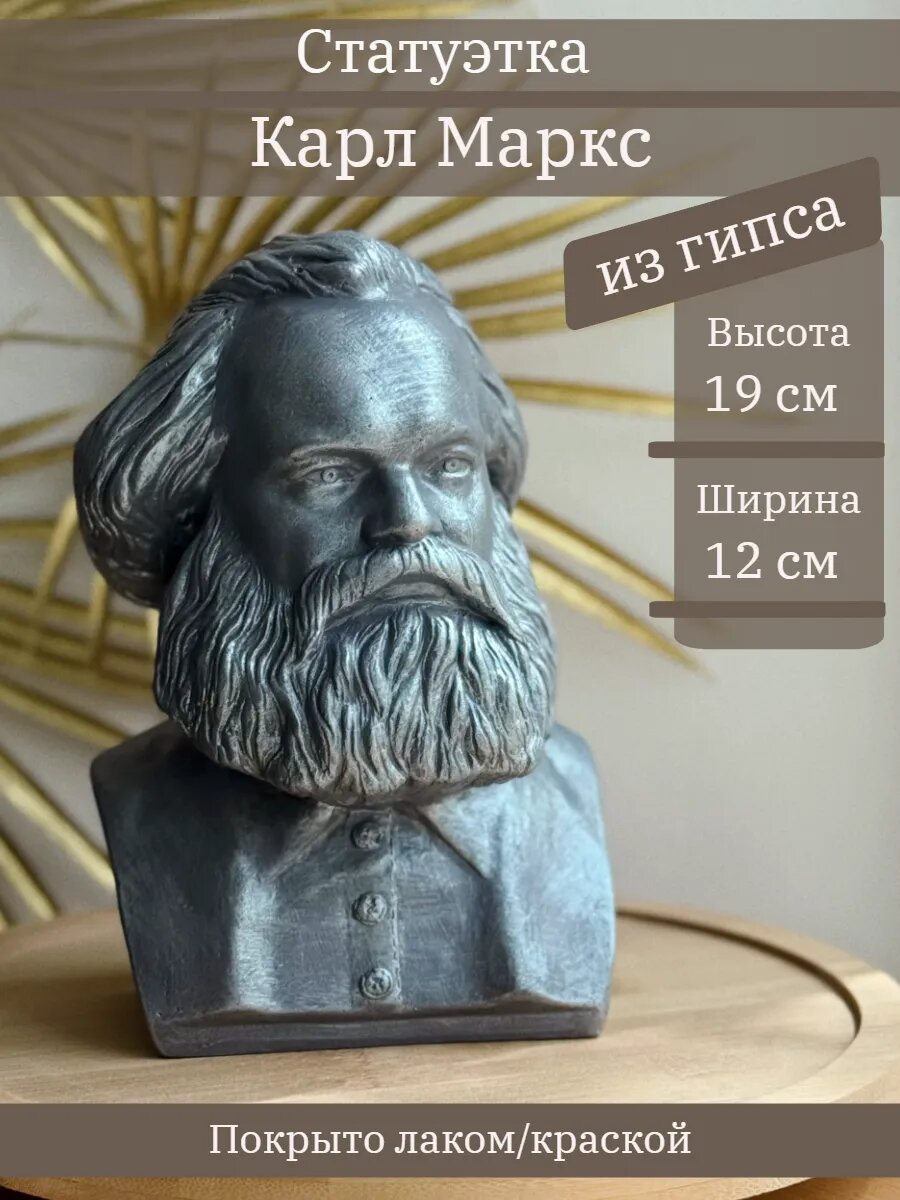 Статуэтка Карл Маркс, 19 см, из гипса, ручная работа, в цвете