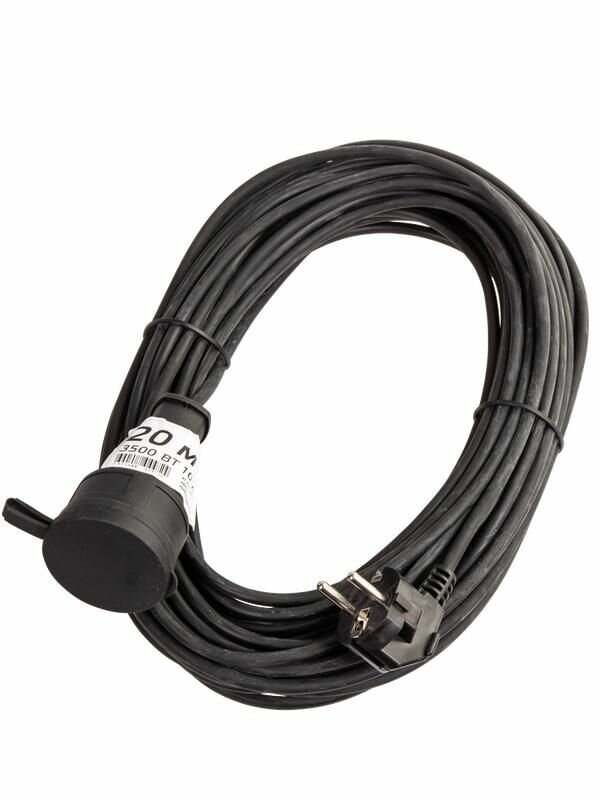 Удлинитель-шнур 1х20м 10А IP44 3500Вт 220-350В КГ 2х1.0мм каучук космос YSHKsm20m-1g(10A)KG