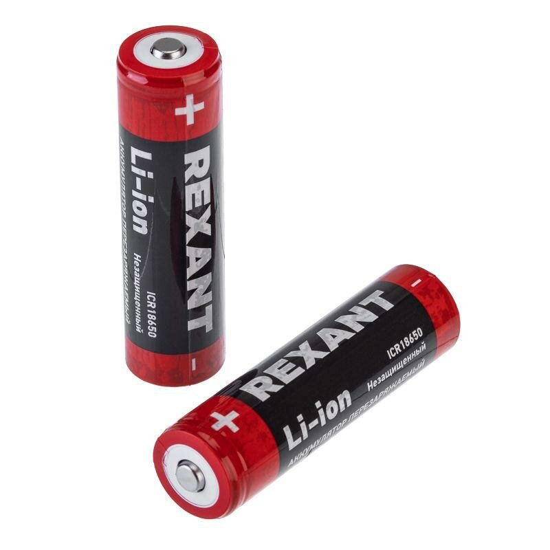 Аккумулятор Li-ion 18650 3.7В 2600мА. ч unprotected Rexant 30-2020