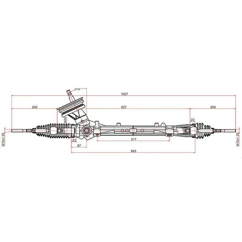 Рейка рулевая SAT ST-48001-EM02A Nissan Note 05-13 / Tiida 04-14