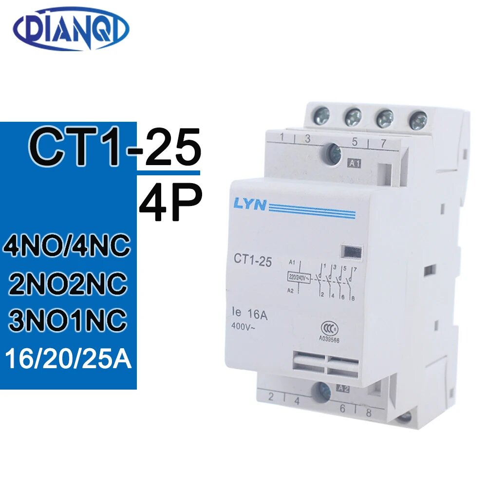 Контактор DIANQI CT1-25 4NO 16A