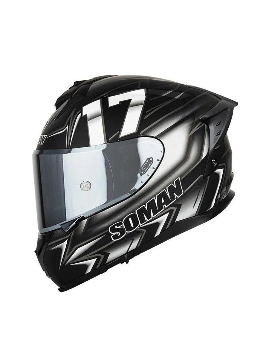 Мотошлем Soman SM961-S STORM 17-Black gray XL