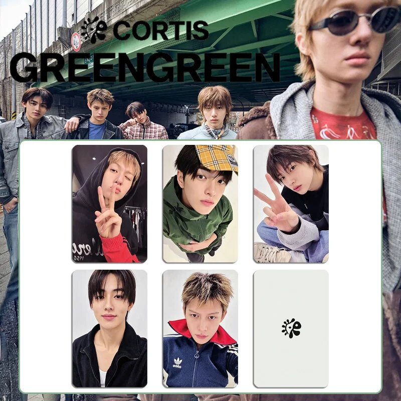 5 шт. персонализированных фотокарт K-pop CORTIS GREENGREEN Зеленый, CORPH25-7