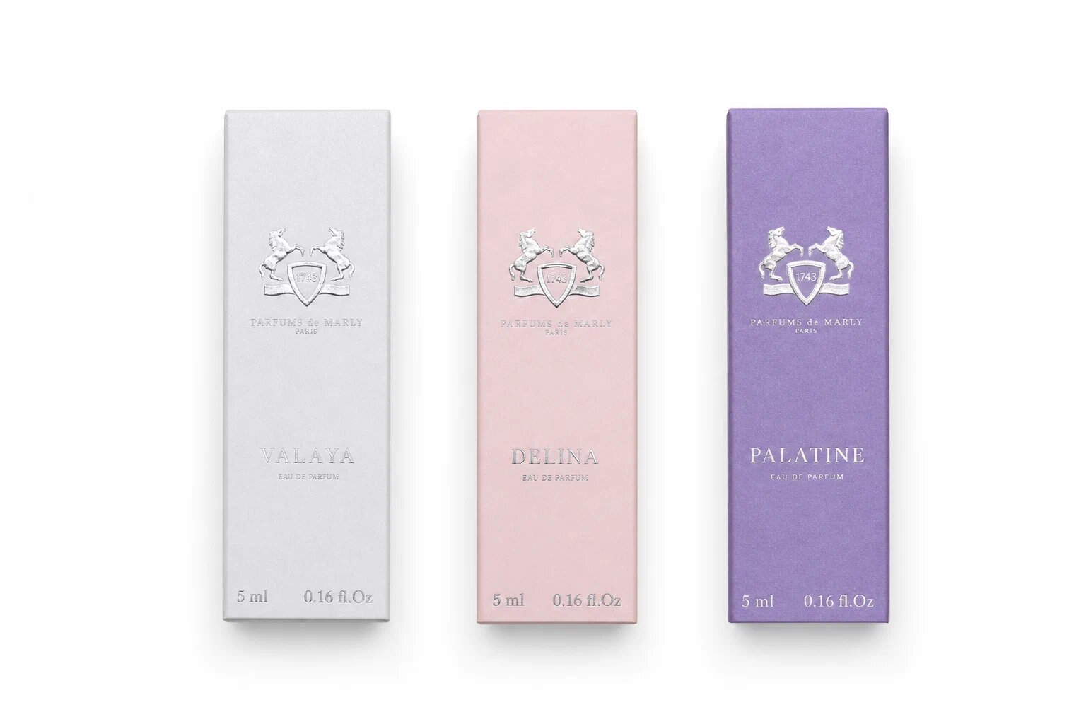 Набор Parfums De Marly, Valaya, Delina, Palatine по 5 мл (тревел набор)