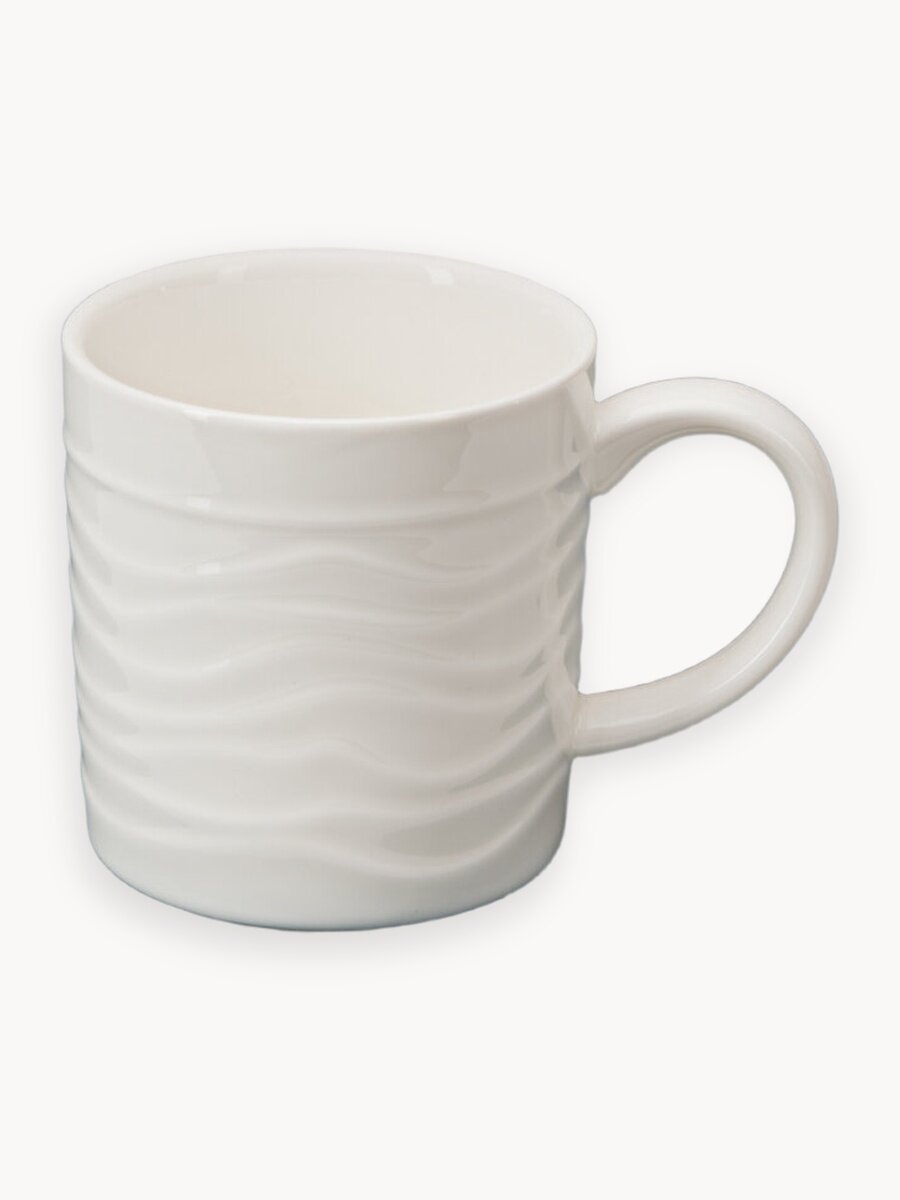 Кружка для чая NADOBA, серия AURORA, фарфор, 400 мл, белый, подарочная упаковка, кружка для кофе, подарок на Масленицу