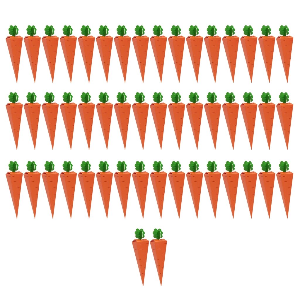 50 штук Коробка для закусок с Морковью Подарочные Коробки Коробка Конфет с Морковной Тематикой Коробка для празднования Моркови Подходит для Угощений и Конфет
