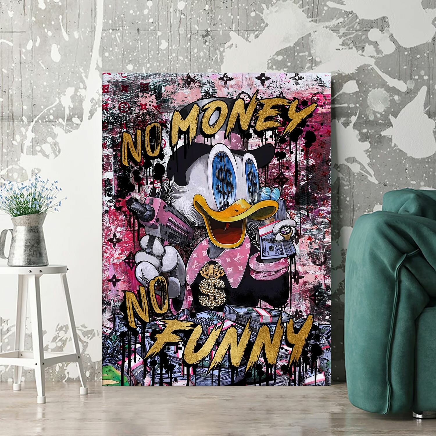 Картина интерьерная на стену - "Скрудж Макдак, мультперсонажи", 50х70 см.