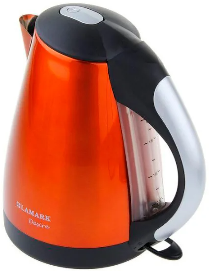 Электрочайник Lamark LK-1006, металл, оранжевый, 1,8 л, 2200 Вт, индикатор уровня воды