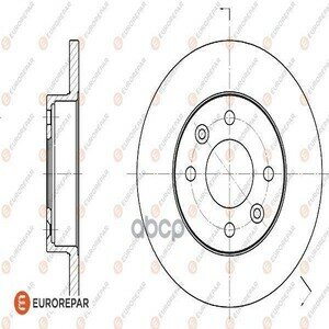 К-т 2 шт диск тормозной renault logan/clio/megane/sandero передний не вент. d=238мм. EUROREPAR арт. 1