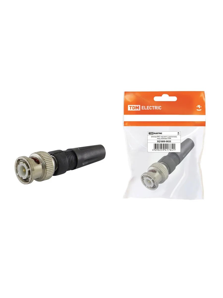 Набор Штекер BNC под винт с колпачком, инд. упаковка TDM {SQ1809-0035} (2 шт)