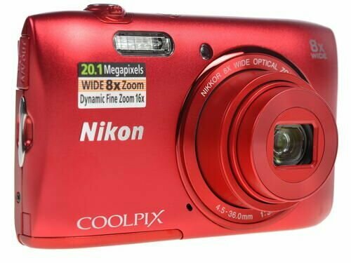 Nikon Coolpix S3600 Red Цифровой компактный фотоаппарат