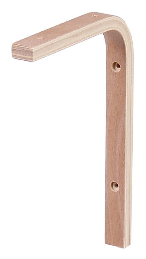 Кронштейн для полки Larvij / Ларвий простой деревянный, цвет бук, 200×150мм / держатель