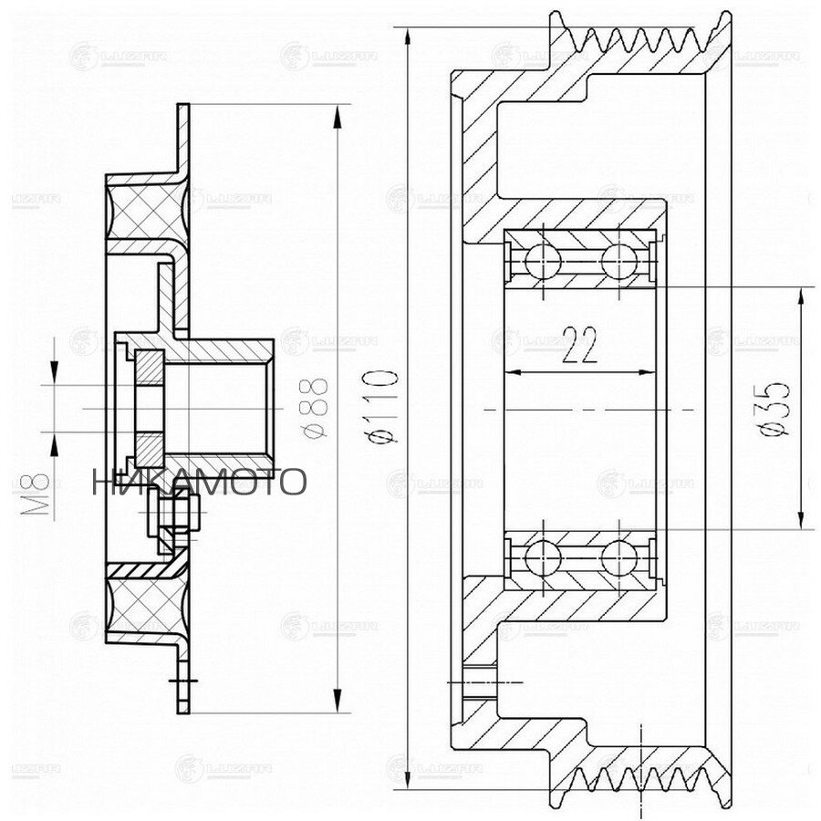 LUZAR LCC15164 Муфта электромагнитная компрес. конд. для LCAC15164