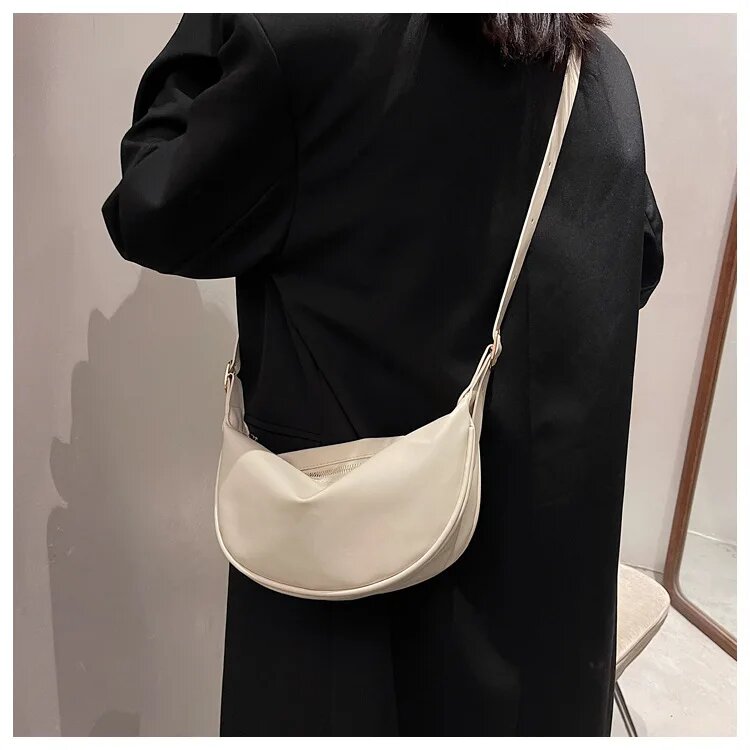 Женская сумка на молнии, дизайнерская сумка хобо среднего размера, женская сумочка, высококачественная кожаная женская сумка через плечо, sahara beige, SKU01028