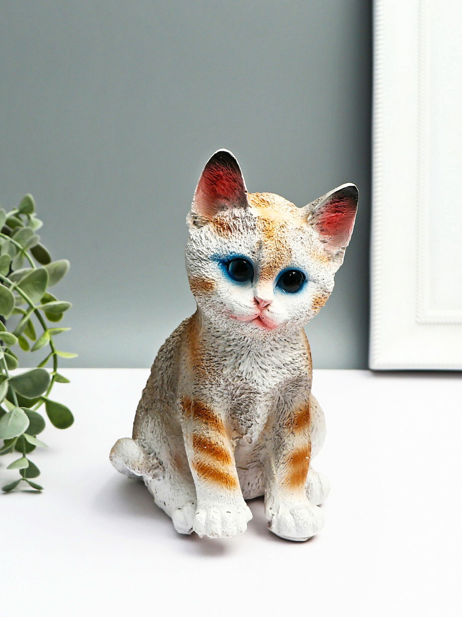Копилка для денег "Котёнок", полистоун, 19.5x14 см, цвет: оранжевый