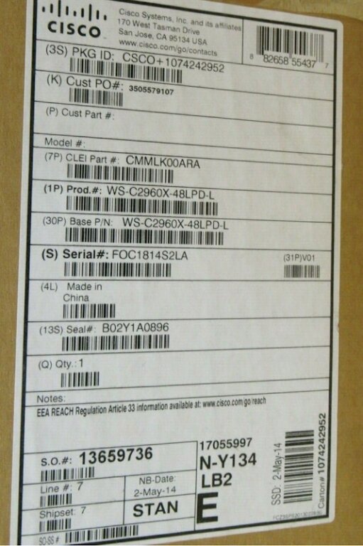 Cisco Catalyst WS-C2960X-48LPD-L