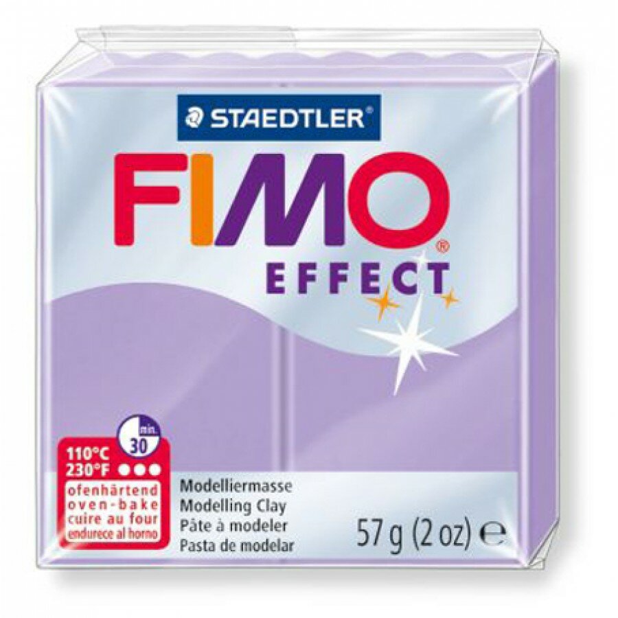 Полимерная глина FIMO Effect 55 х 55 х 15 мм пастельно-лиловый FIMO 8020-605