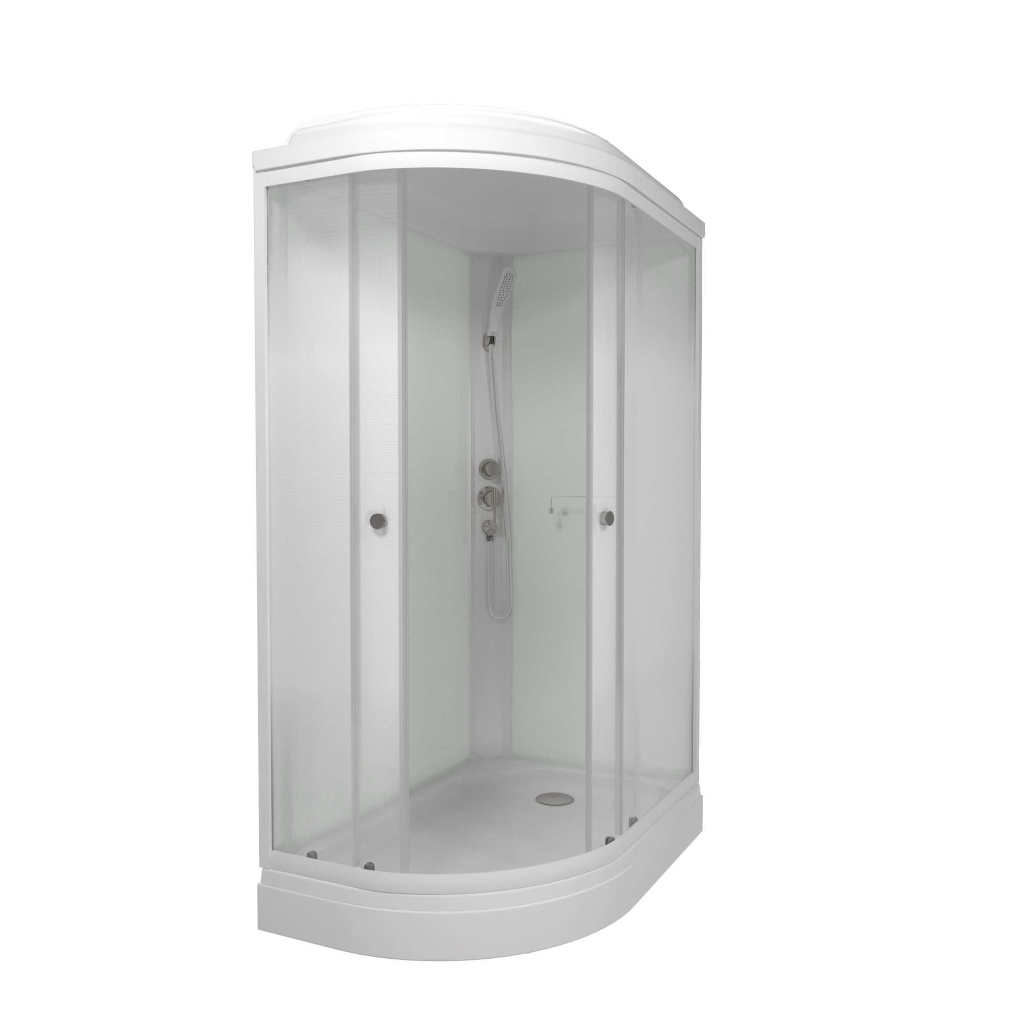 Душевая Кабина "Triton" Коралл-Лайт 120*80 А-Лайт Правая, низкий поддон, поддон асимметричный, стекло лайт, (ДН4), сифон