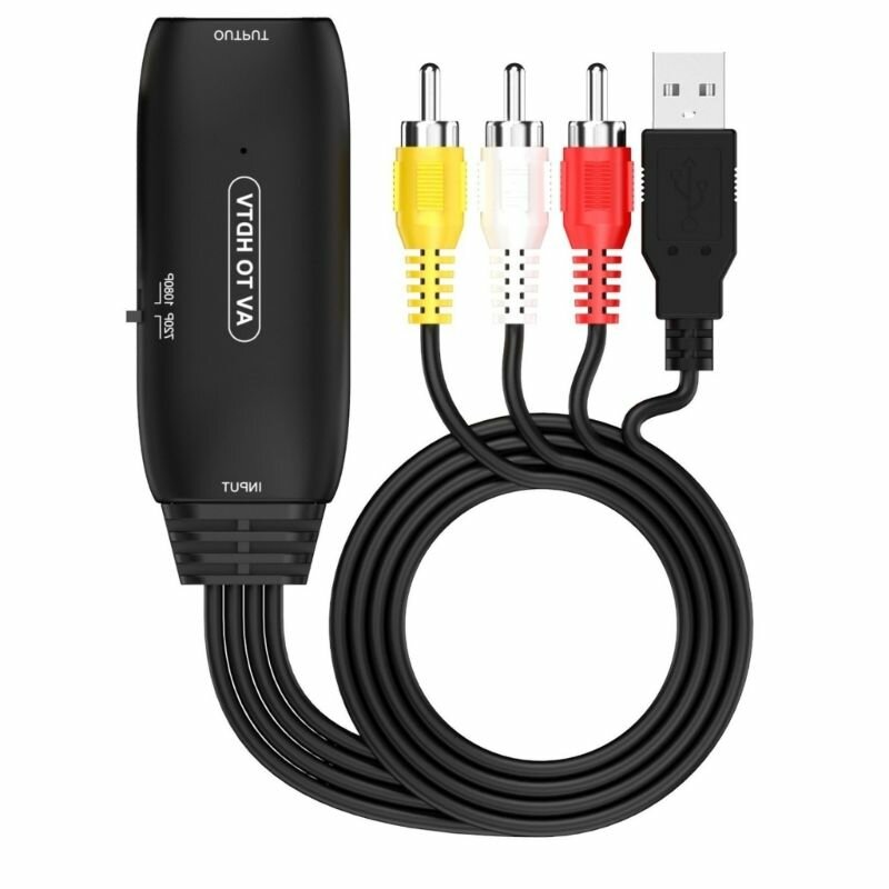 Конвертер аудио и видео AV в HDMI с разъемом кабеля RCA 1080P