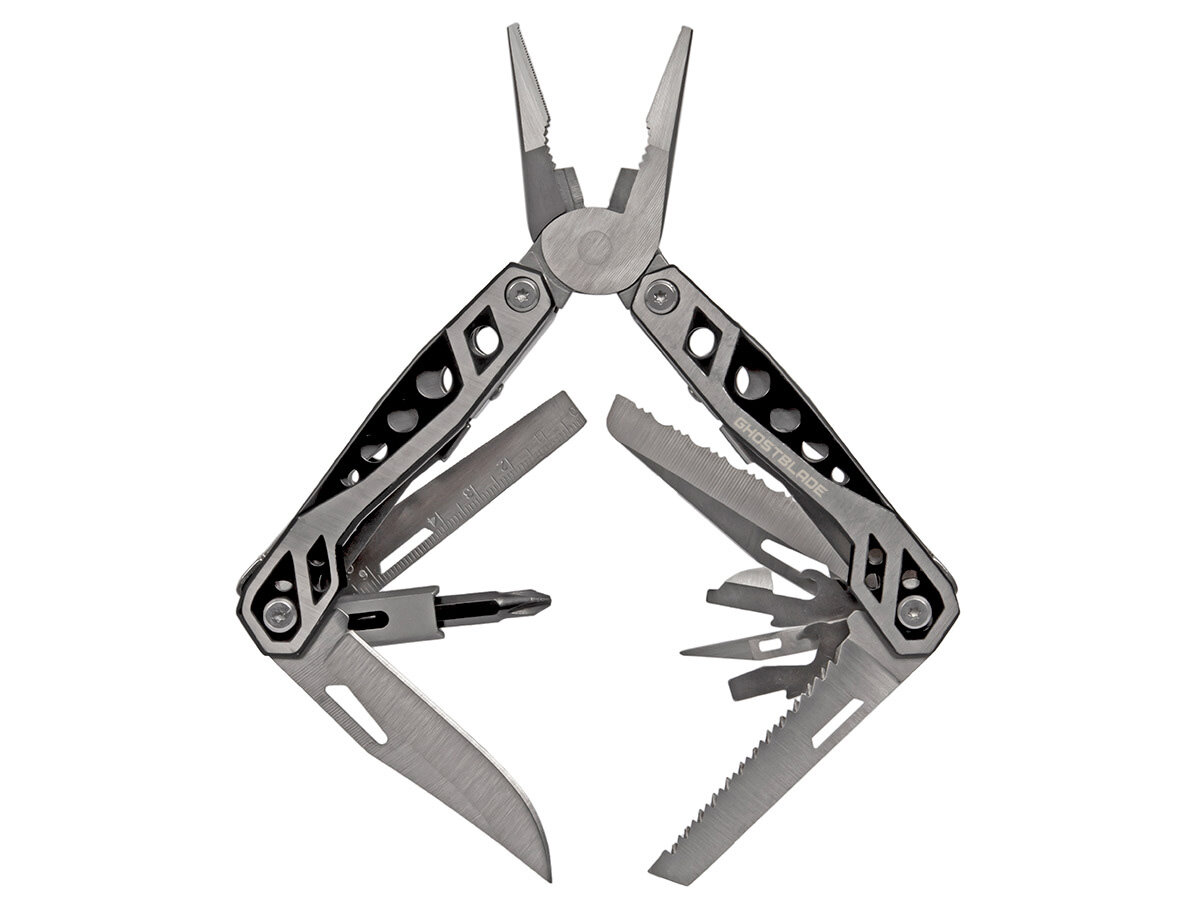 Мультитул тактический туристический складной GhostBlade M-121F, 15 инструментов