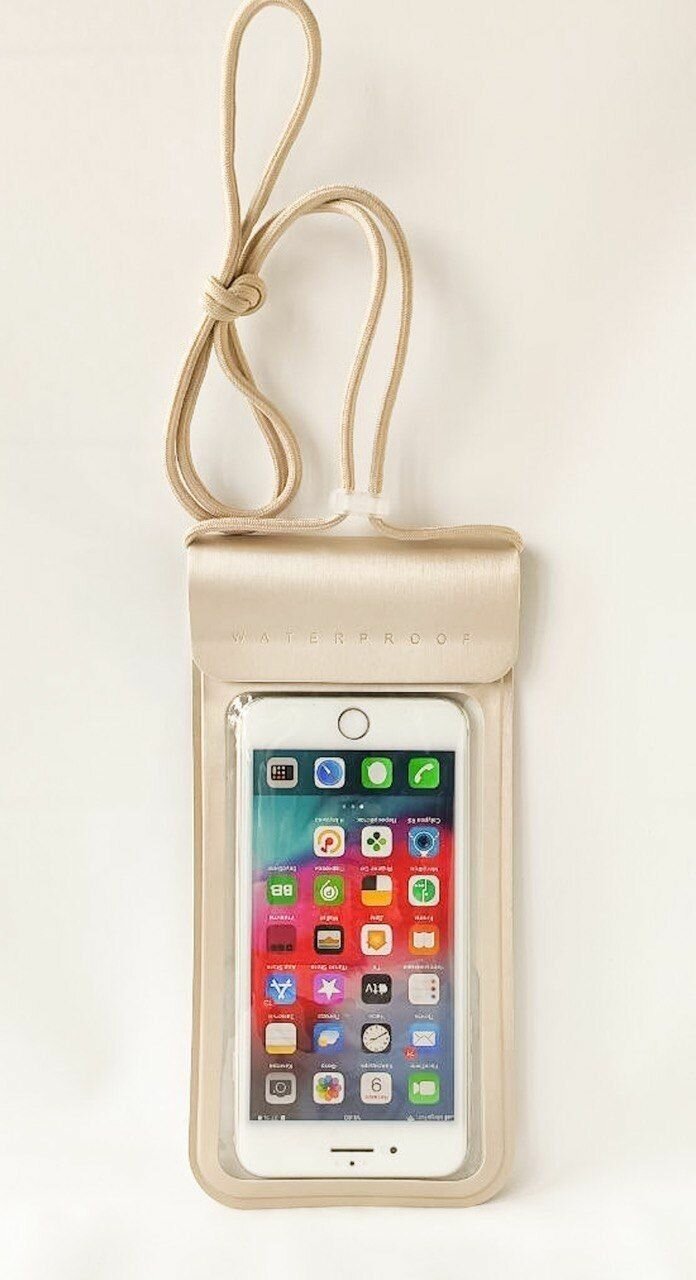 Водонепроницаемый чехол для сотового телефона универсальный, смартфона, для съемки под водой, непромокаемый, герметичный, золотой со шнурком
