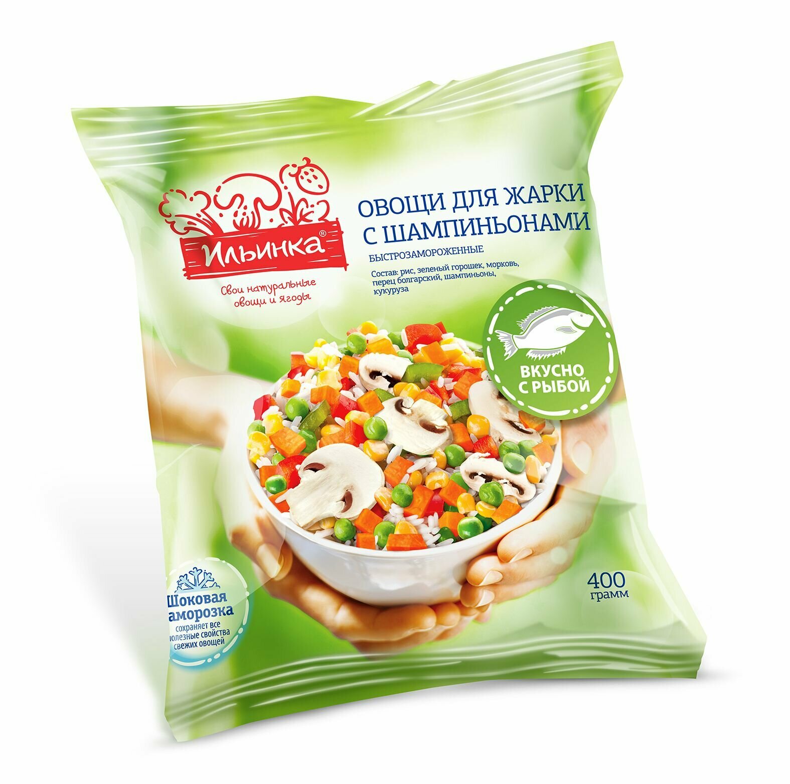 Овощи для жарки С шампиньонами 400гр. Ильинка