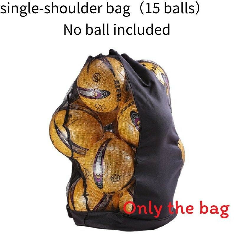 Универсальная черная холщовая спортивная сумка-rucksack для футбольных и баскетбольных мячей, вмещающая 15 мячей