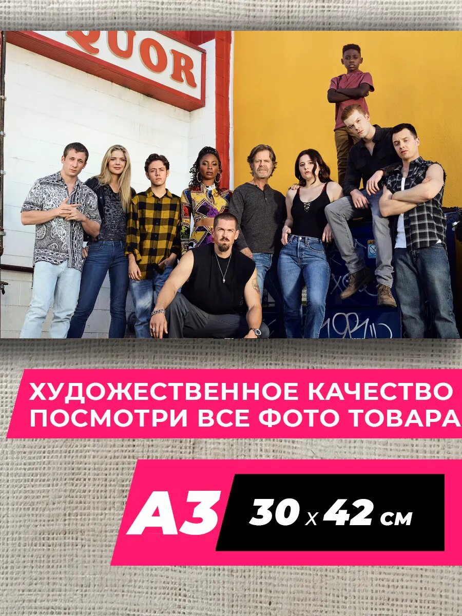 Постер Бесстыжие на стену 16 Shameless A3, матовая фотобумага премиум качества