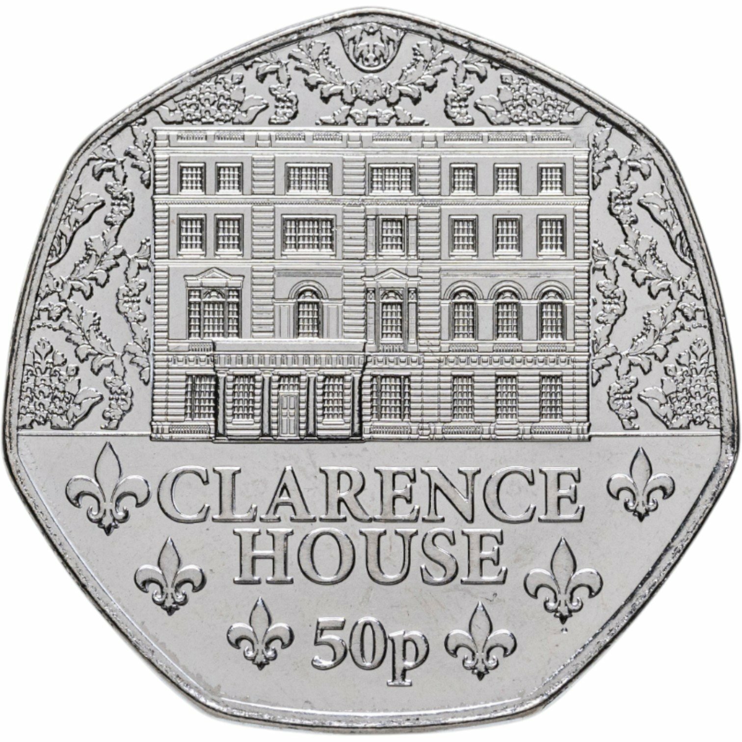 Джерси 50 пенсов pence 2025 "Королевская резиденция - Кларенс-хаус", Мельхиор медь-никель, в сохранности BUNC