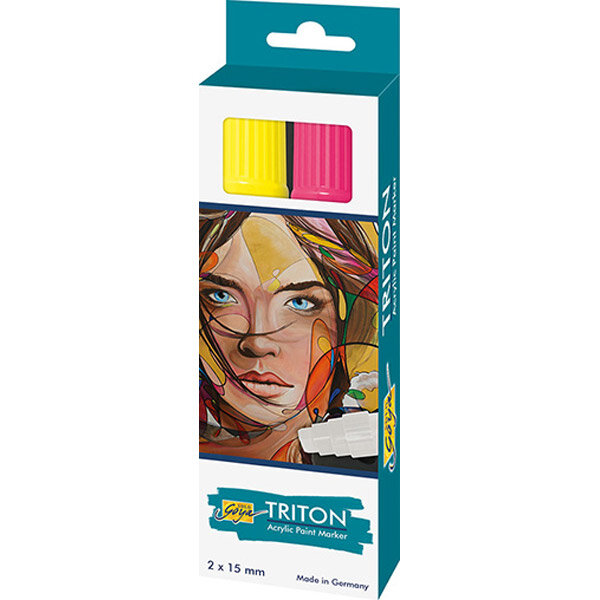 Набор акриловых маркеров "Solo Goya" Triton" 15мм 2 шт, флуоресцентные желтый + розовый