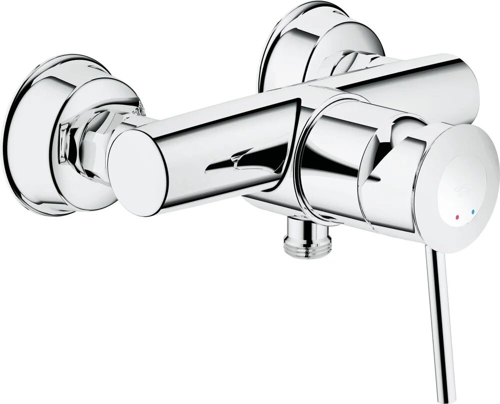Смеситель для душа Grohe BauClassic 32867000 хром, глянцевый, настенный, латунный, однорычажный, без лейки, смеситель для ванны с душем
