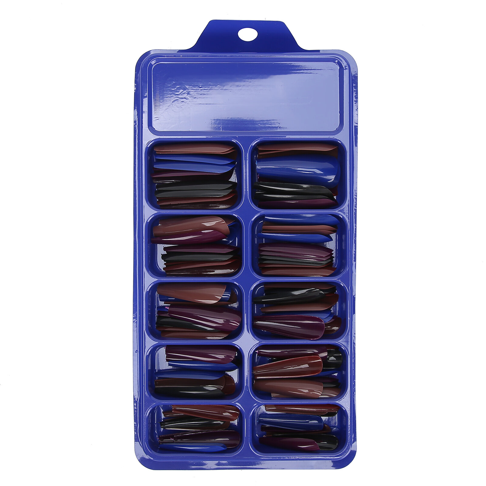 Набор из 100 акриловых типсов для дизайна ногтей, чистое цветное покрытие, искусственные ногти 08