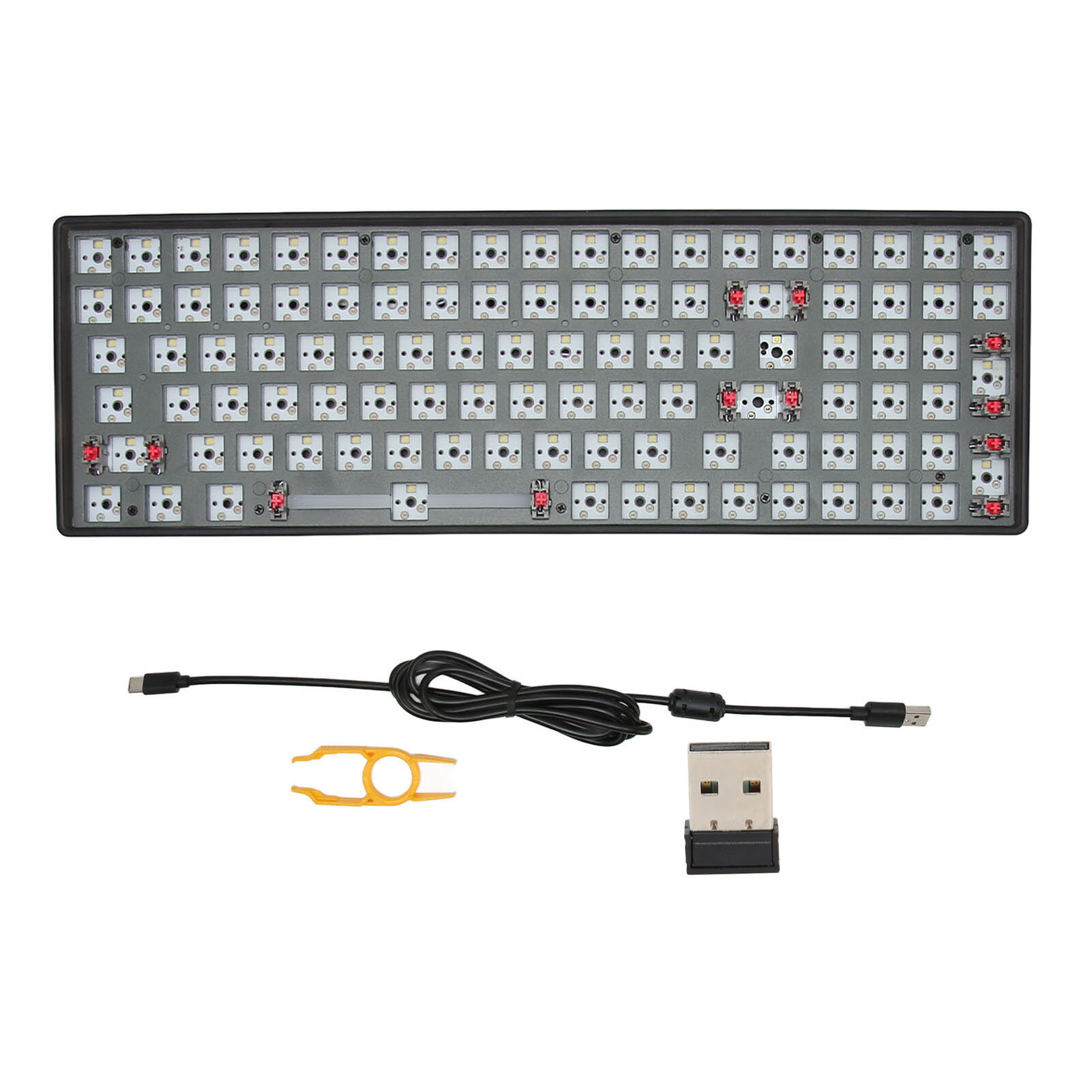 Механическая клавиатура DIY комплект 100 клавиш Hot Swappable 5pin Switch 96% макет беспроводной модульной модульной модульной модульной клавиатуры Black