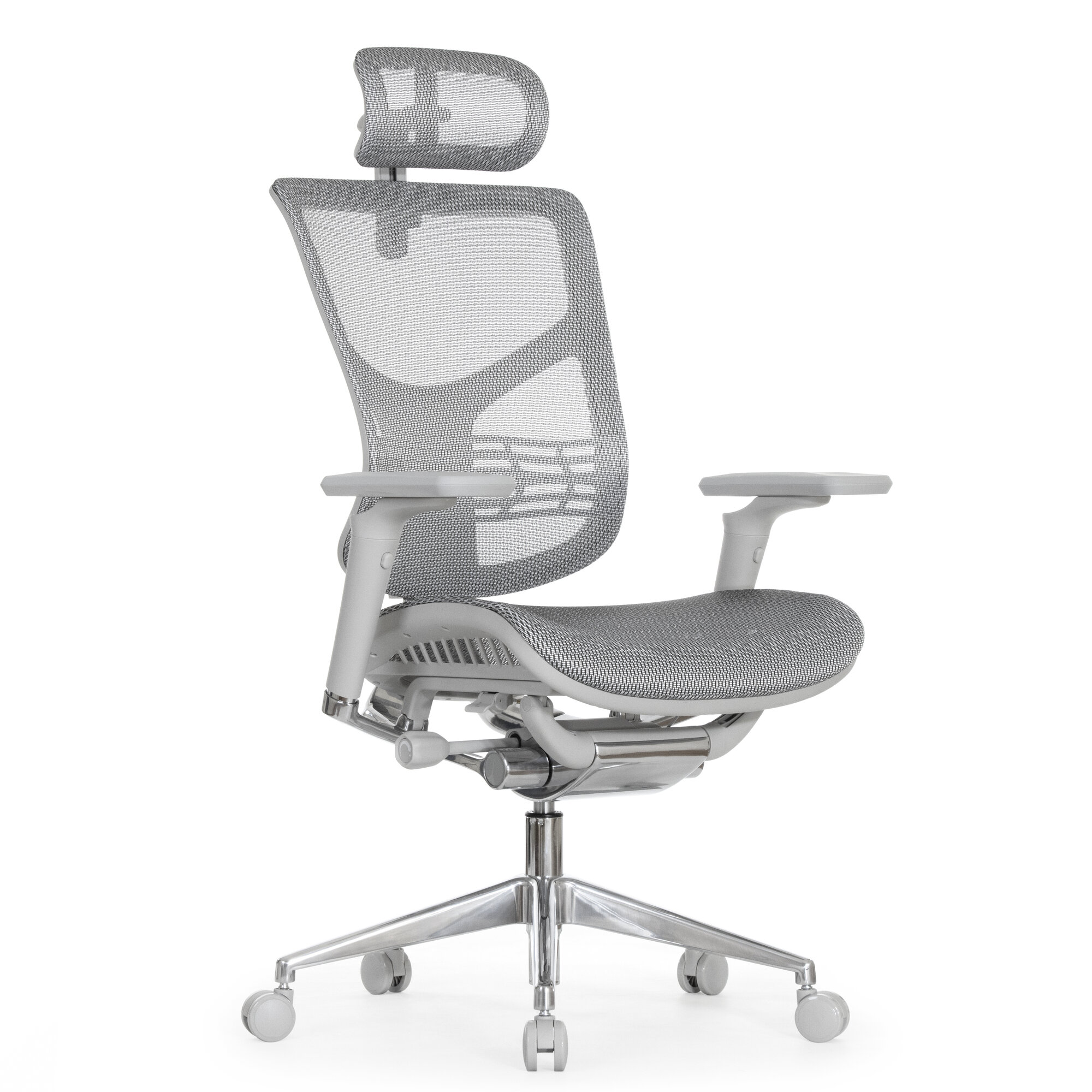 Кресло FALTO STAR 2 (подлокотники 6D(360), сетка, каркас серый, белый)
