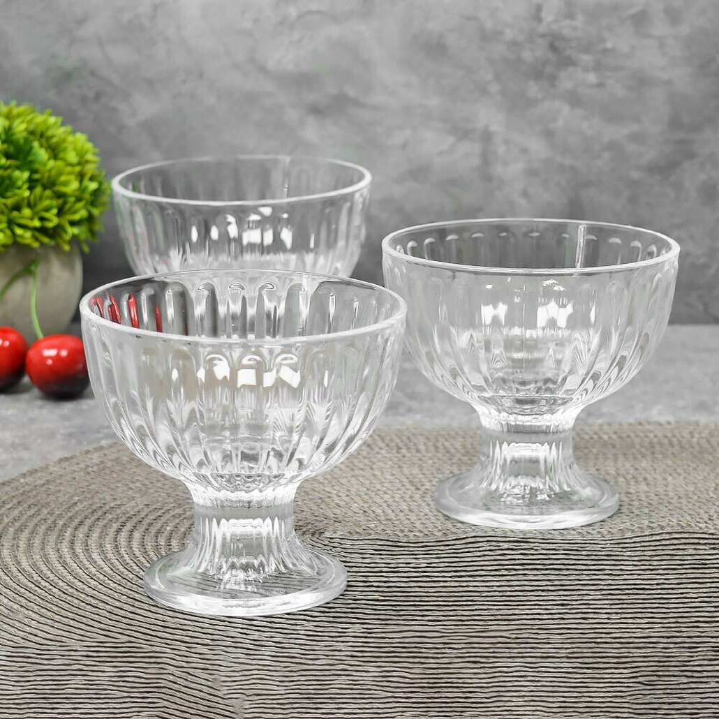 Креманки стеклянные 'Iceville', набор 3шт, объем 330мл, высота 10см