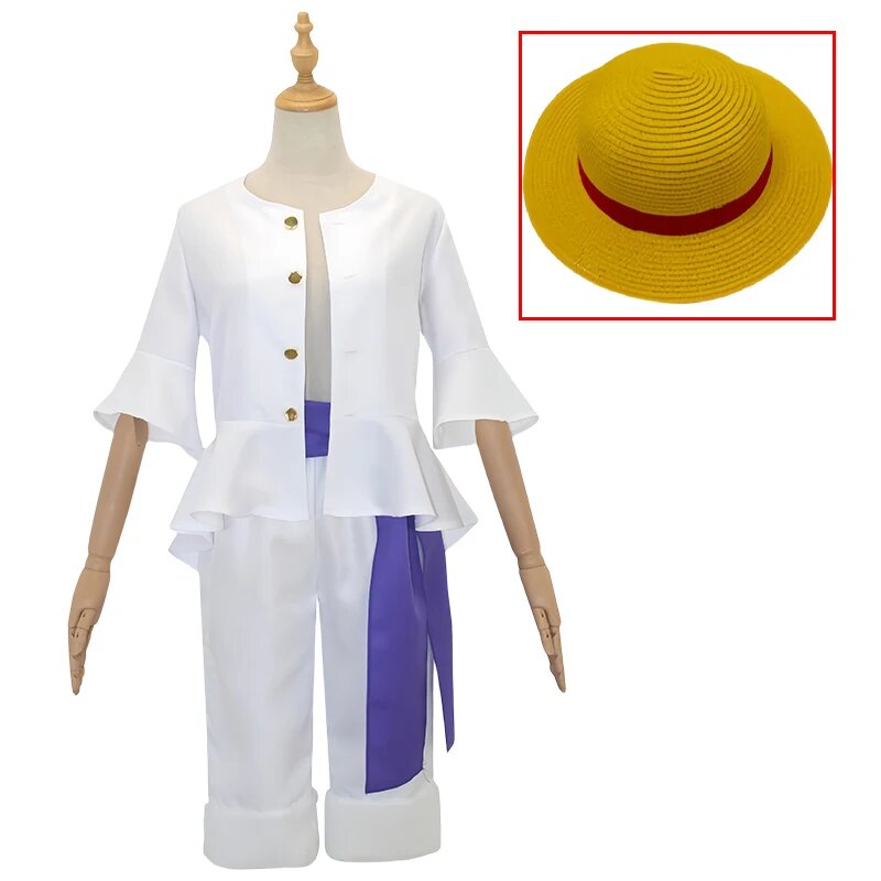 Костюм Луффи Bilibili для взрослых и детей Белый, L, style D