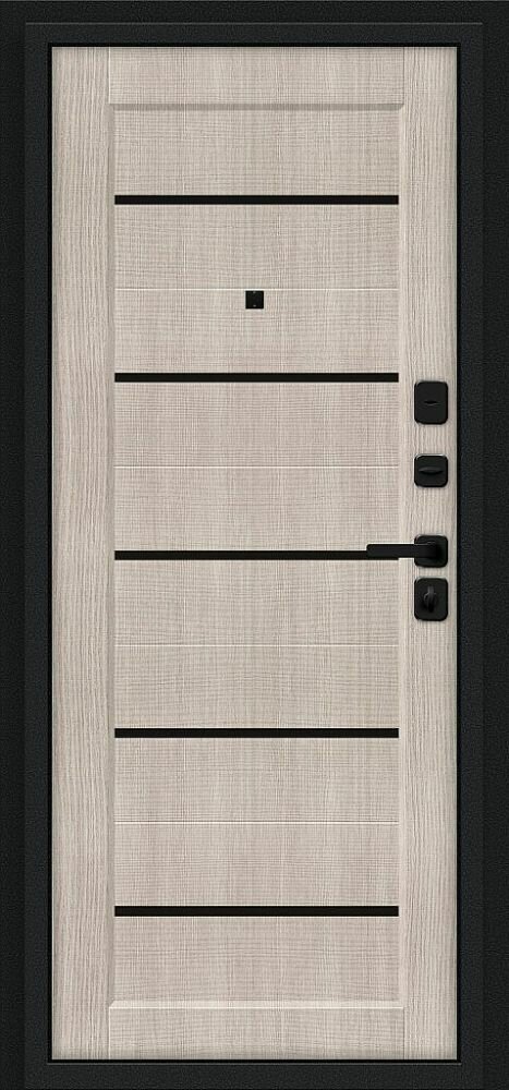 Входная Дверь Bravo Борн/SBlack Букле черное/Cappuccino Melinga 860x2050мм Левое Открывание / Браво.