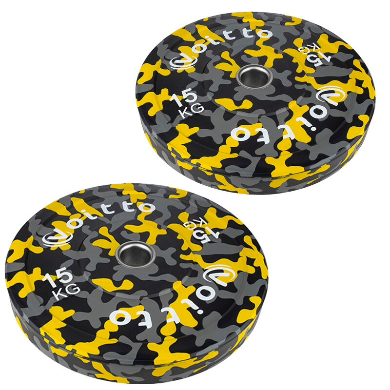 Набор камуфляжных бамперных дисков Voitto V-404 15 кг (2 шт) - d51