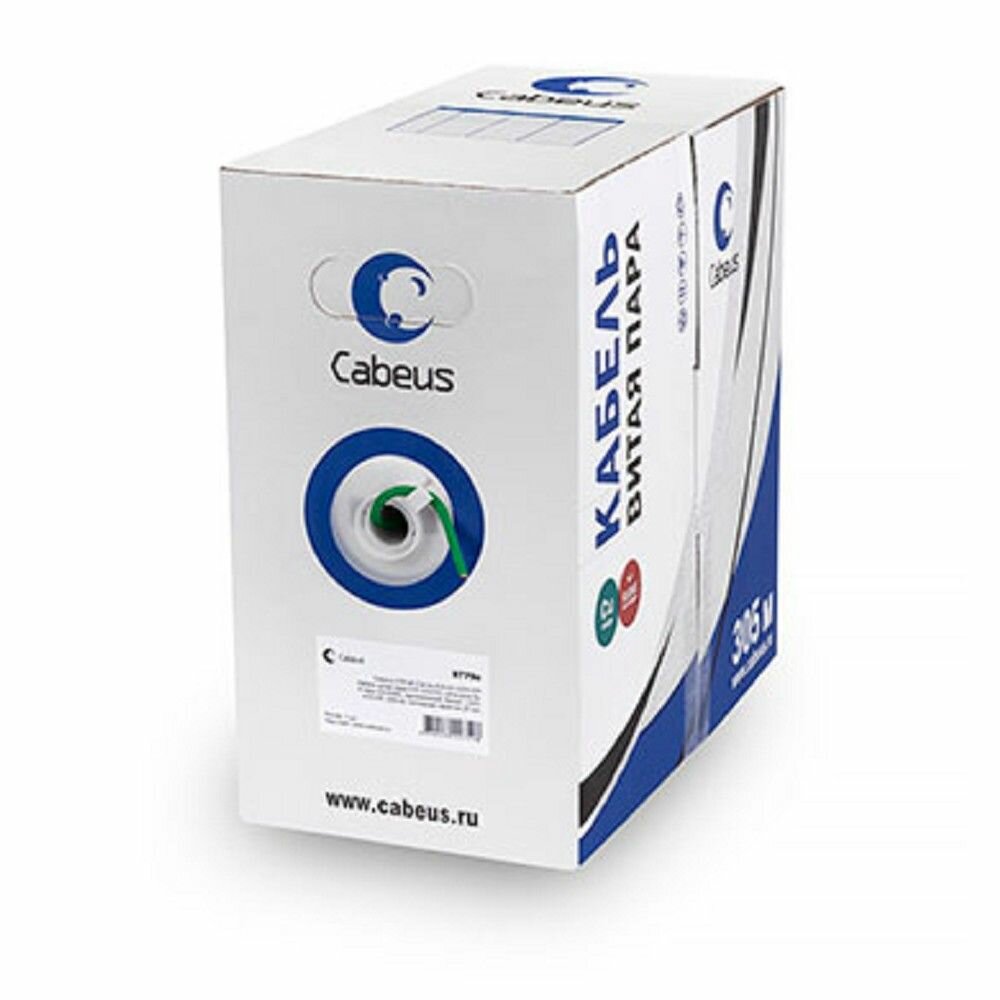 Cabeus Витая пара UTP - 4P - Cat.5e - SOLID - LSZH - GN, зеленый, LSZH, 305 м