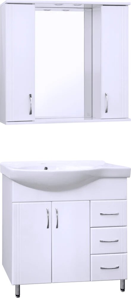 Мебель для ванной комнаты Style Line Эко Стандарт №25 82 белая, правая